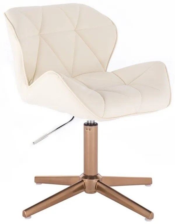 LuxuryForm DESIGN Otočná židle MILANO na zlatém kříži - krémová