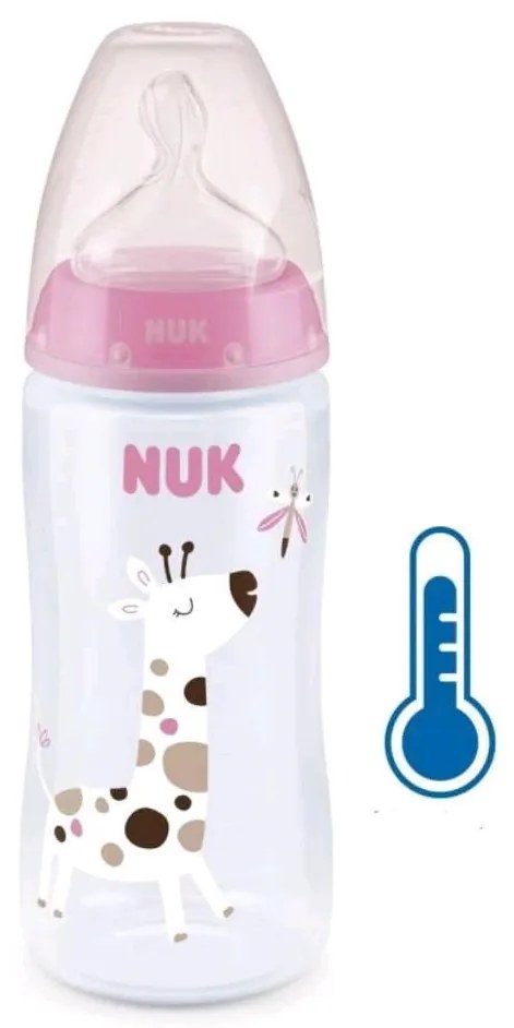 Kojenecká láhev NUK FC+Temperature Control 300 ml BOX-Flow Control savička pink Růžová