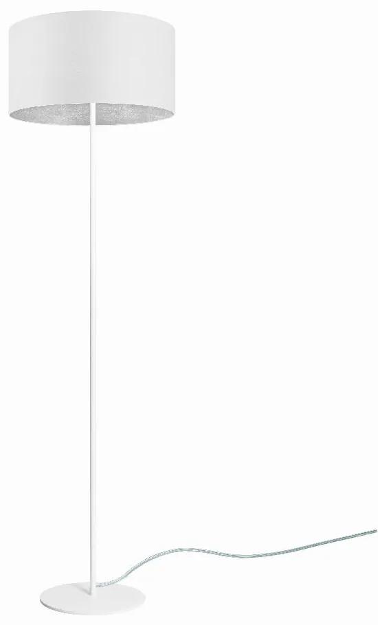 Bílá stojací lampa s detailem ve stříbrné barvě Sotto Luce Mika, ⌀ 40 cm