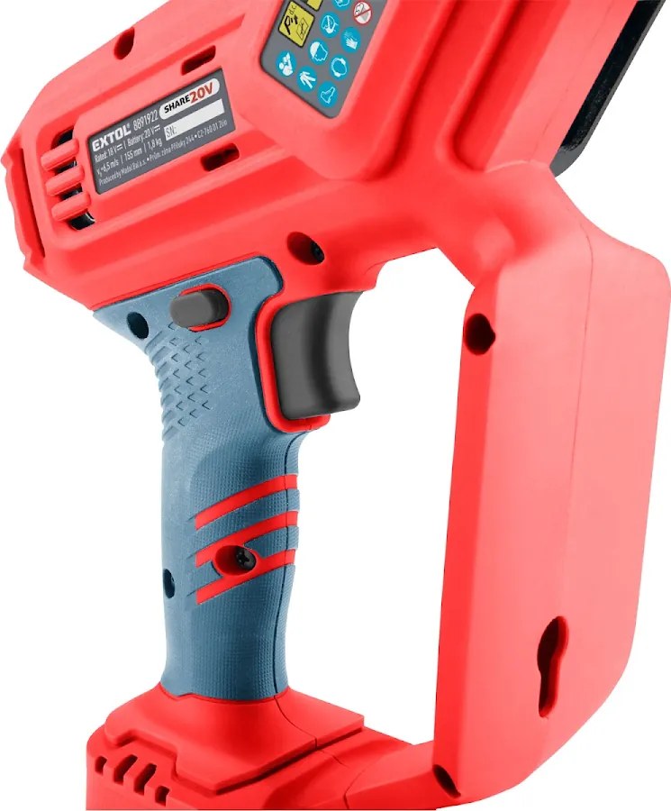 Pila řetězová aku jednoruční SHARE20V, 12cm, 20V Li-ion, 2Ah, EXTOL PREMIUM 8891922