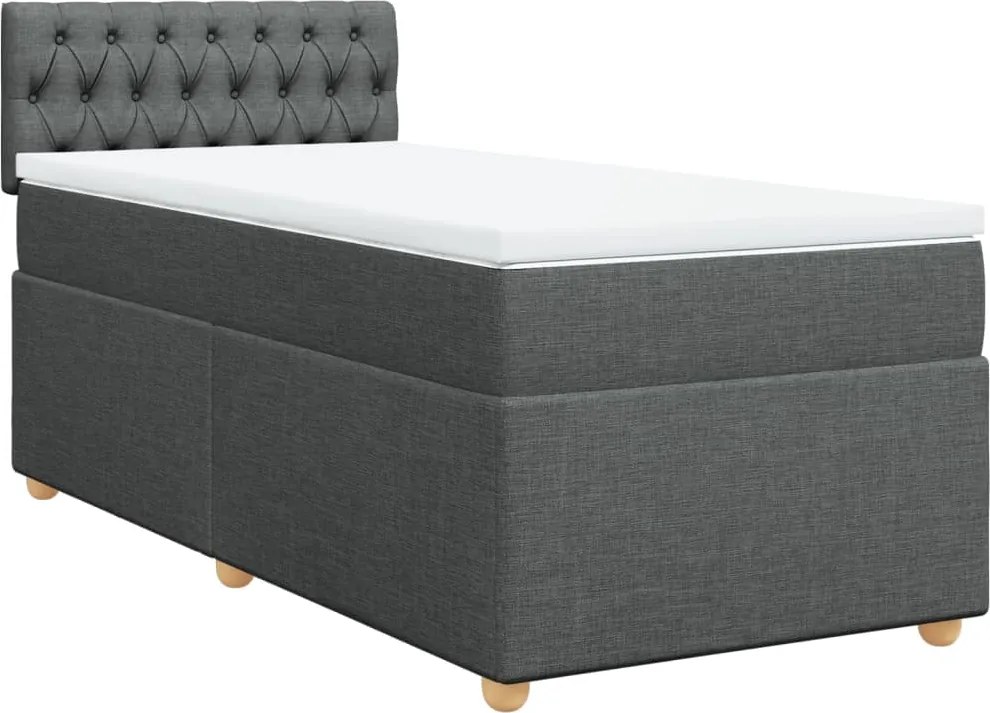 Box spring postel s matrací tmavě šedá 90x190 cm textil 3288843