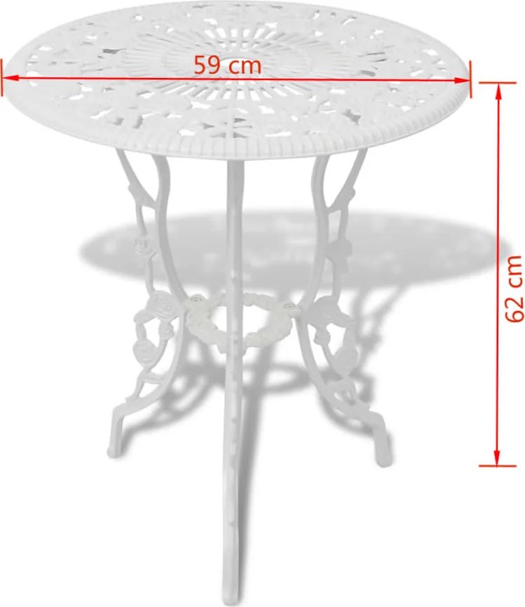vidaXL 3dílný bistro set litý hliník [47858] Barva: Bílá