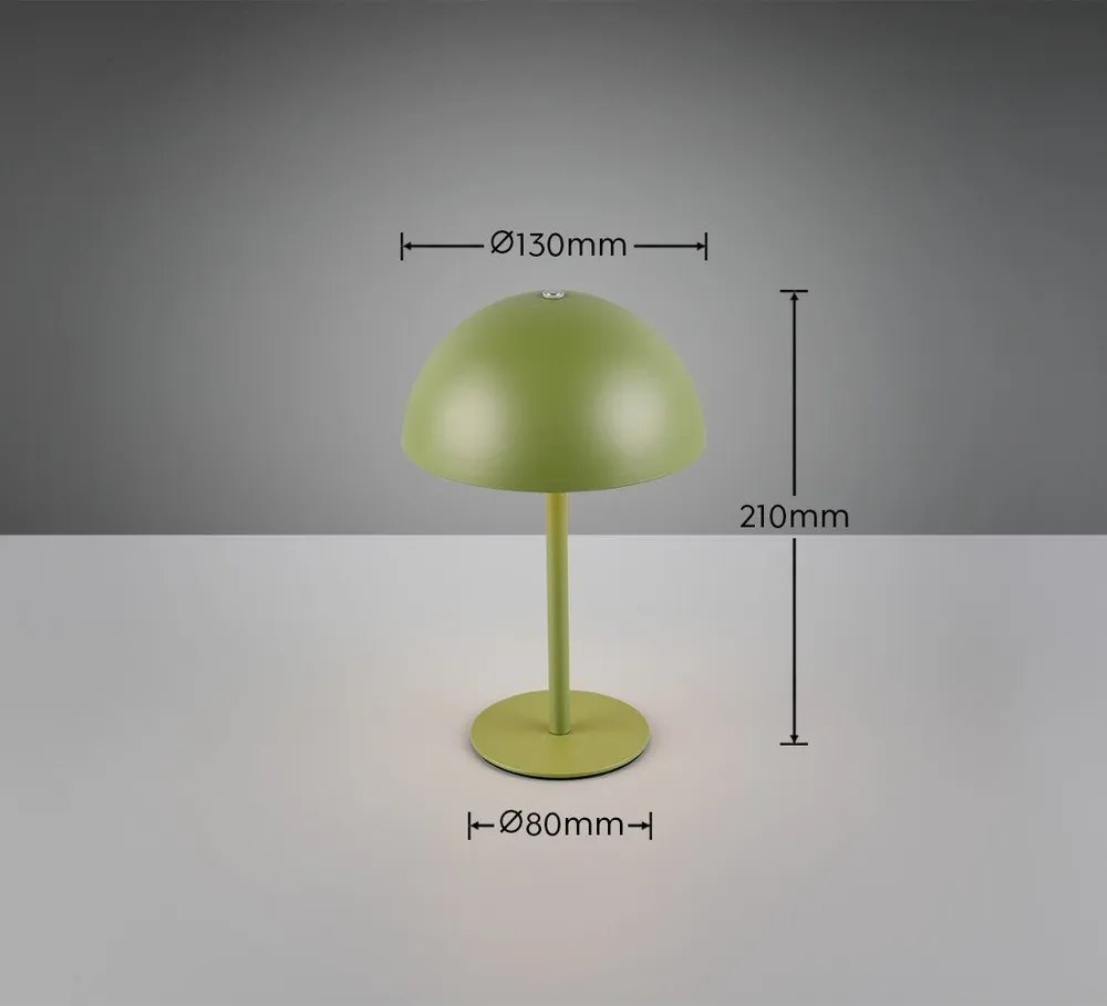 Zelená LED stolní lampa s kovovým stínidlem (výška 21 cm) Munoz – Reality