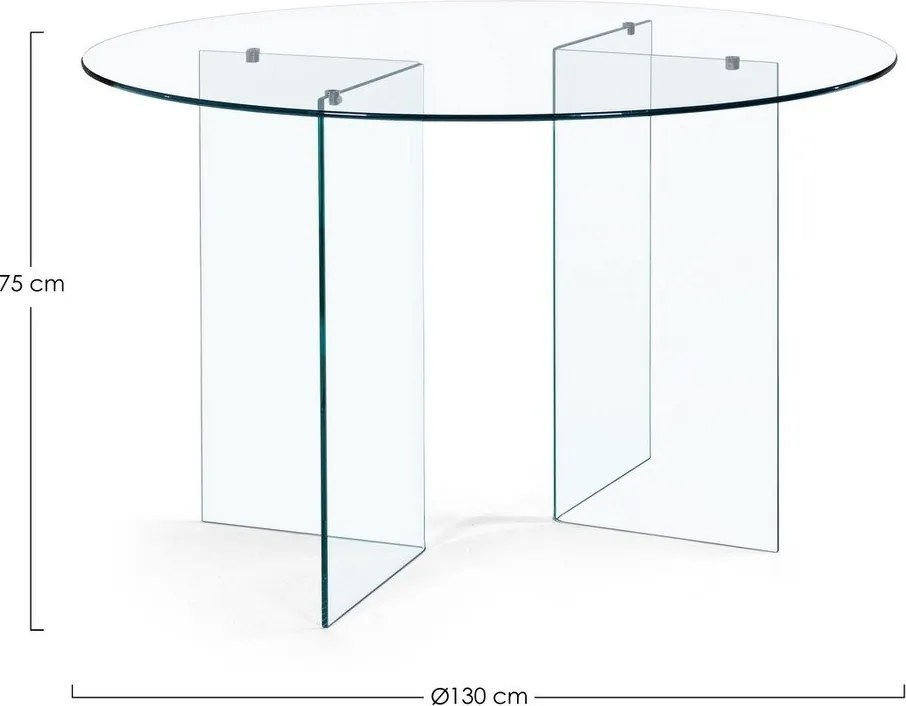Skleněný kulatý jídelní stůl ø 130 cm Iride – Bizzotto