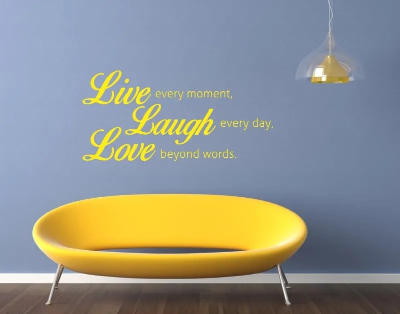 Samolepky na zeď - Live Laugh Love Barva: Liliová, Velikost: 100x47 cm