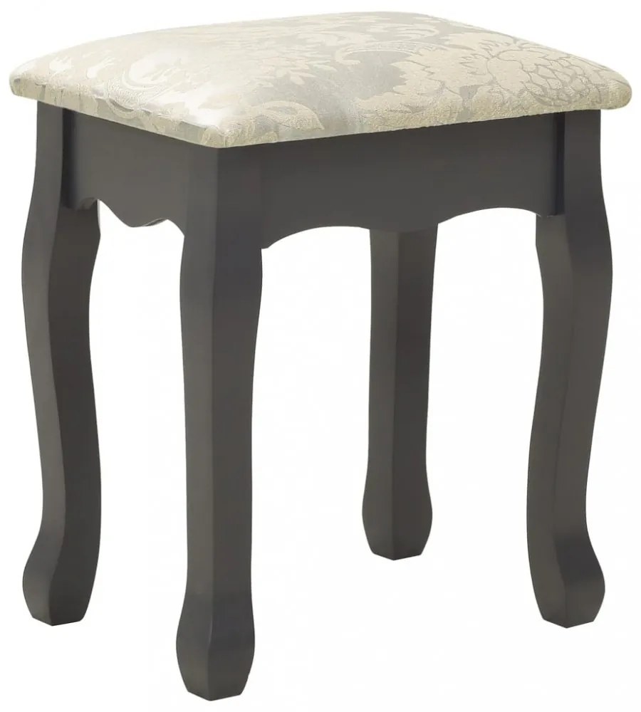 Toaletní stolek s taburetem Dekorhome Tmavě šedá