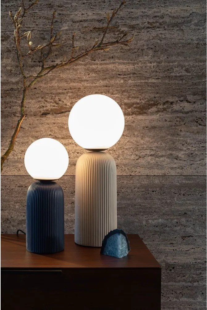 Béžová keramická stolní lampa se skleněným stínidlem (výška 53 cm) Dash – Zuiver