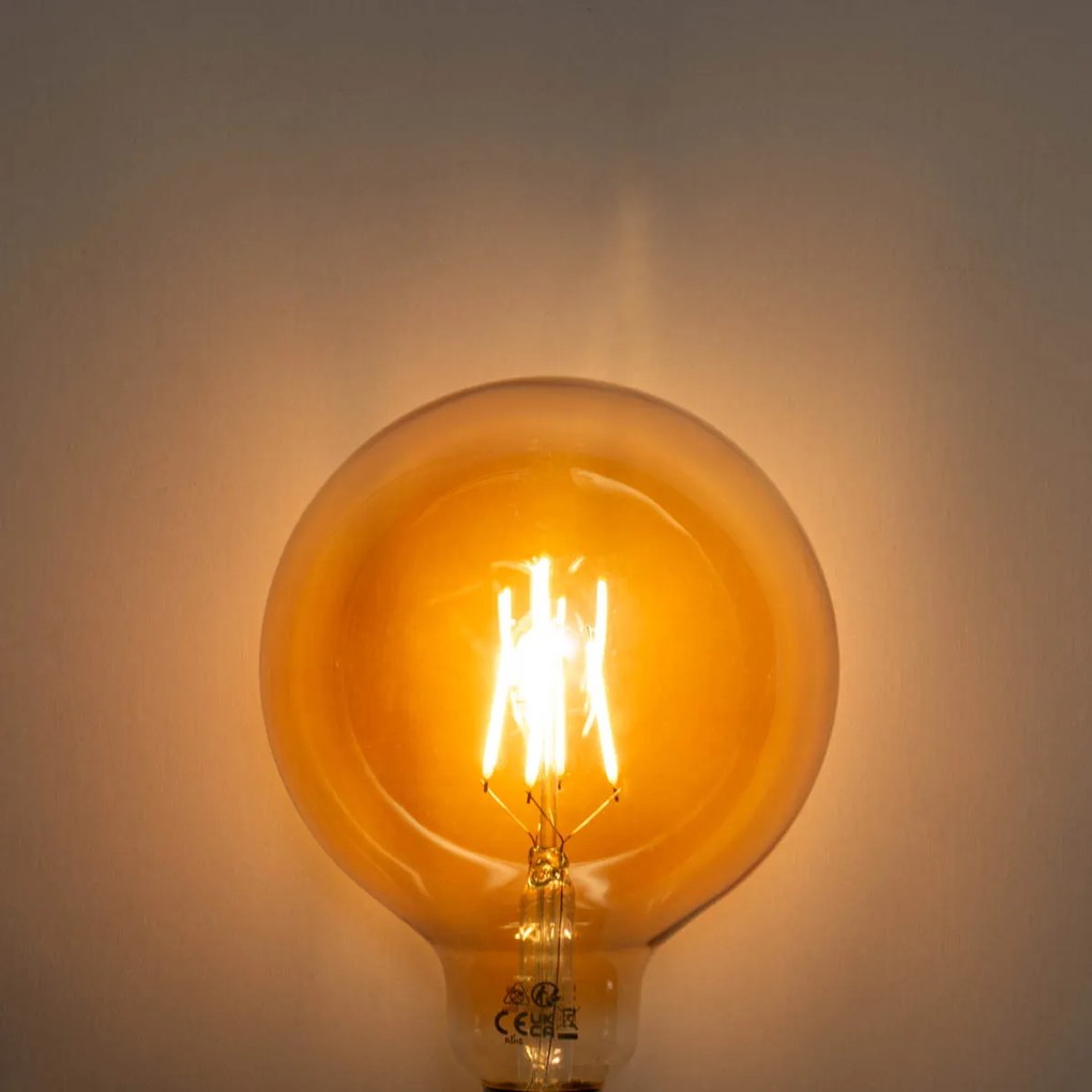 Sada 5 stmívatelných LED žárovek E27 zlatých G125 4.9W 450 lm 2200K
