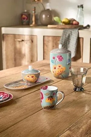 Pip Studio Blooming Tales hrneček 180ml, modrý (Malý květinový hrnek )