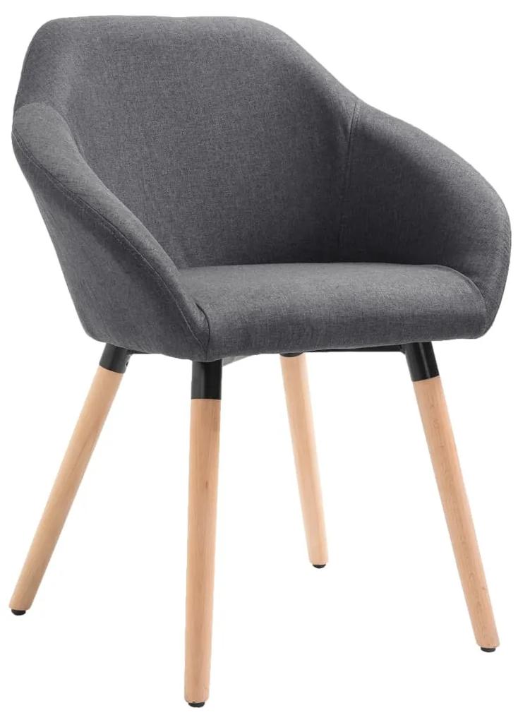 283450 vidaXL Jídelní židle tmavě šedá textil