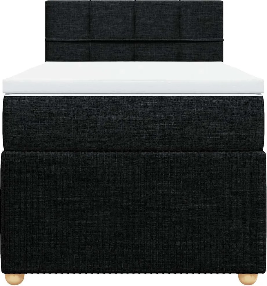 Box spring postel s matrací černá 90x200 cm textil 3287341