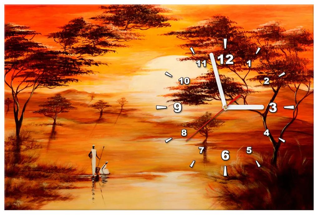Gario Obraz s hodinami Nádherná Afrika Rozměry: 40 x 40 cm
