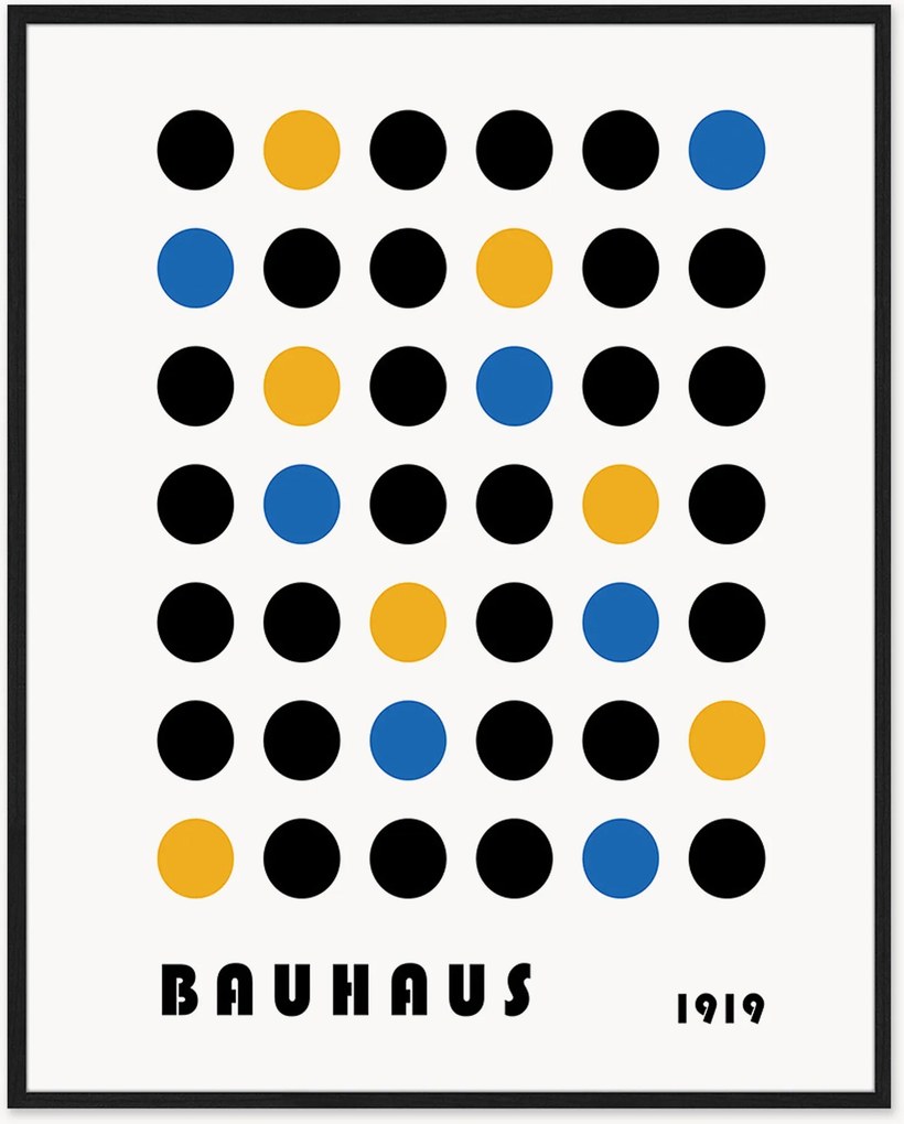 Zarámovaný digitální tisk Bauhaus Abstract Dots