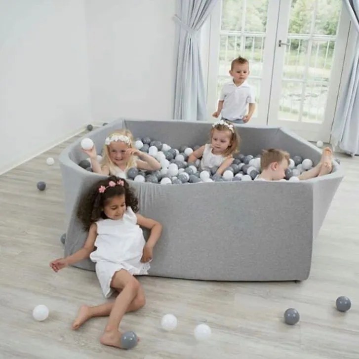 Suchý bazén pro děti 130x130x50 cm bez kuliček - světle šedá