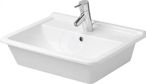 Duravit Starck 3 - Jednootvorové umyvadlo s přepadem, 560 mm x 460 mm, bílé - umyvadlo, 0302560000