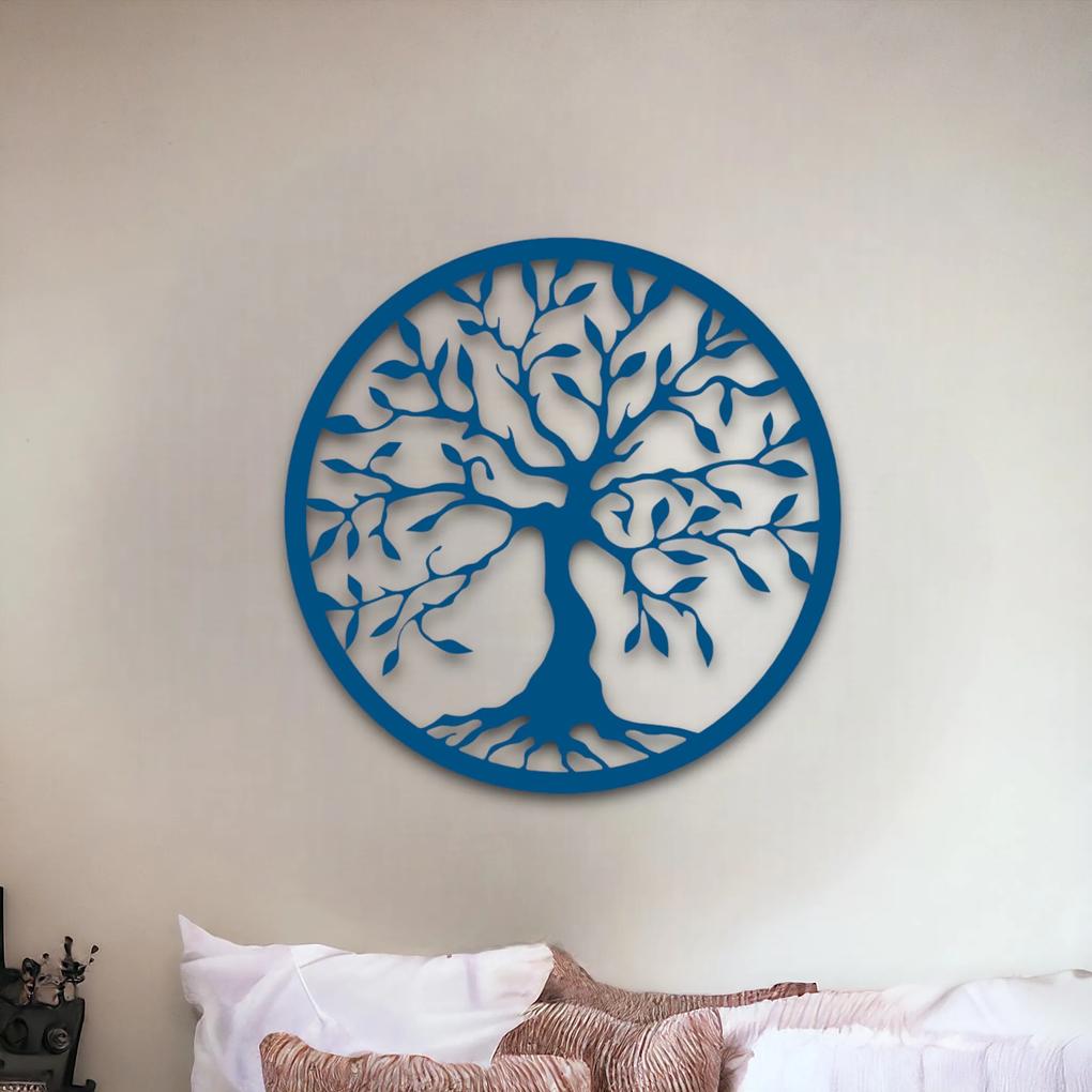 Strom života 2 - kovový obraz na zeď Velikost: 100cm, Barva: Blue