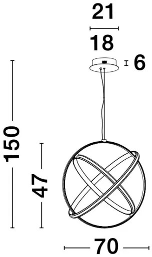 LED lustr Pertone 70 černé