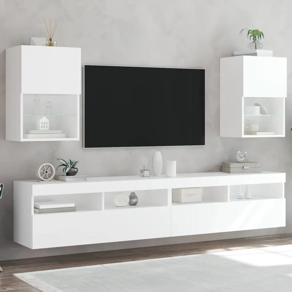 vidaXL TV skříňky s LED osvětlením 2 ks 40,5 x 30 x 60 cm [837036] Barva: hnědý dub