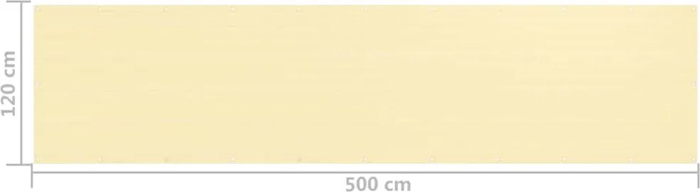 Balkonová zástěna béžová 120 x 500 cm HDPE 310918
