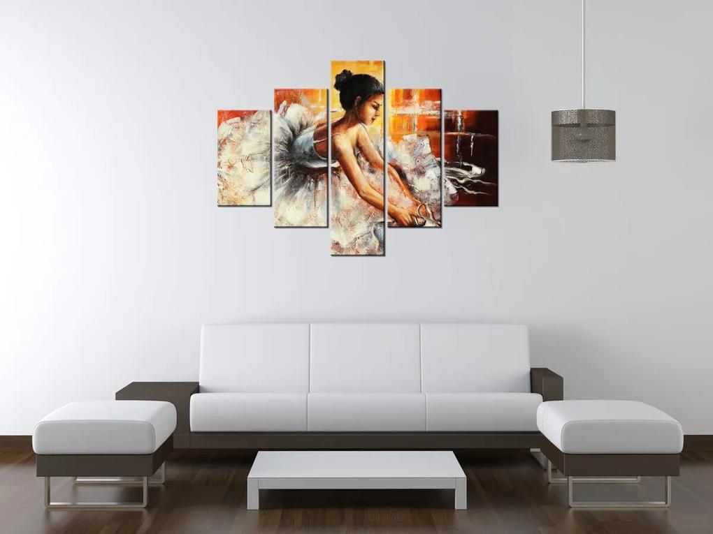 Gario Ručně malovaný obraz Nádherná tanečnice - 5 dílný Rozměry: 100 x 70 cm