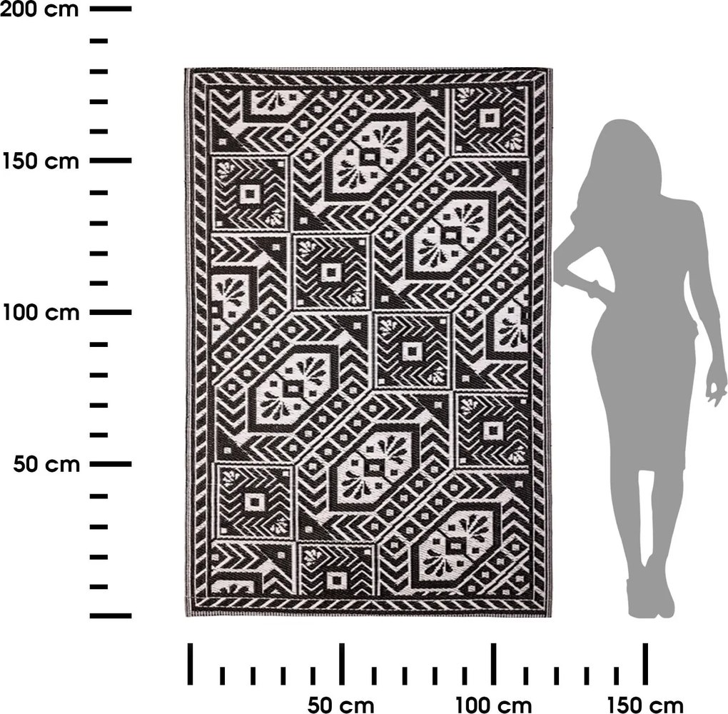 Koberec Harlow, 122x182 cm, bílá/černá