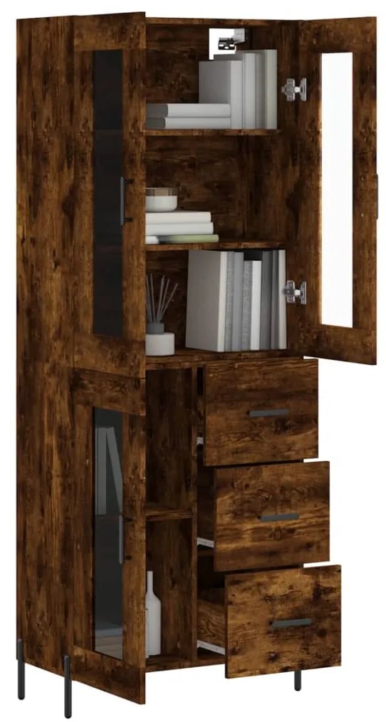 Skříň highboard kouřový dub 69,5 x 34 x 180 cm kompozitní dřevo - Default Title