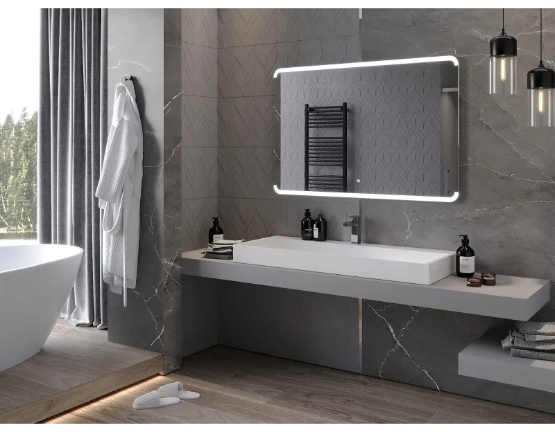 Mexen Nida, LED koupelnové zrcadlo s podsvícením 120x80 cm, 6000K, ochrana proti zamlžování, 9806-120-080-611-00
