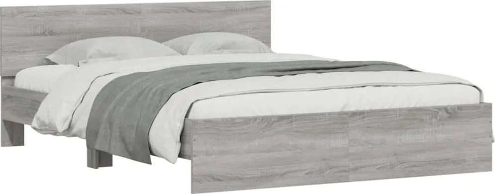 vidaXL Rám postele s čelem 140 x 190 cm Kompozitní dřevo [3207497] Barva: Bílá