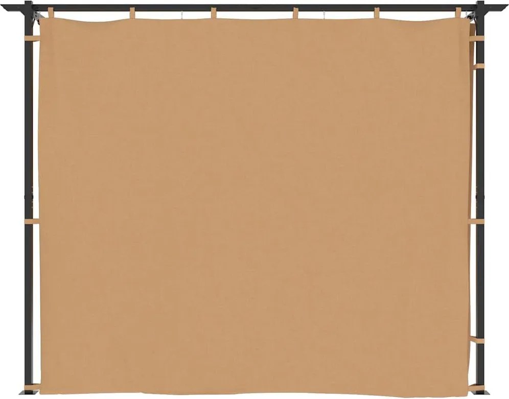 Altán se závěsy 3 x 3 m taupe ocel 313897