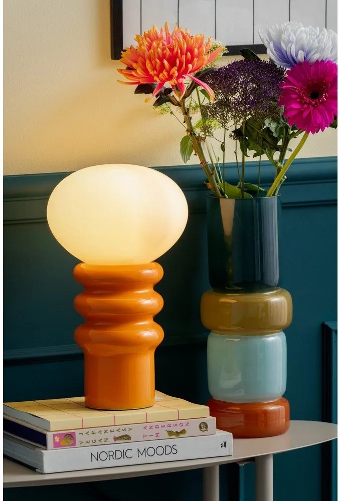 Oranžová keramická stolní lampa (výška 33,5 cm) Catania Aro – Leitmotiv