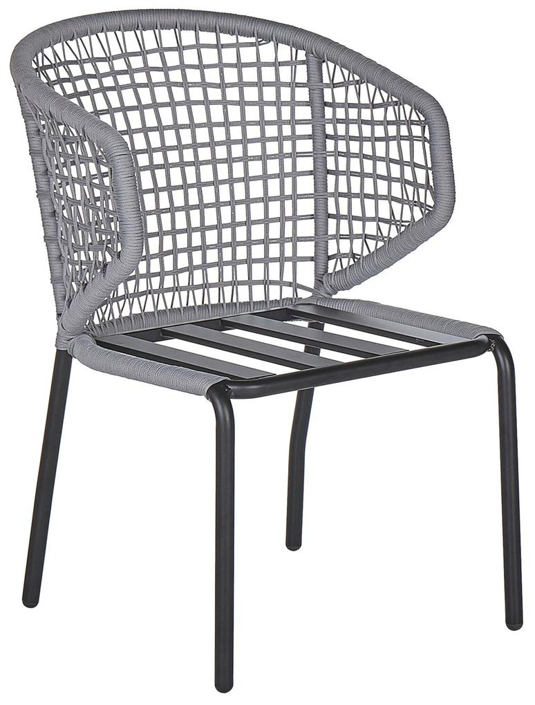 Sada 2 zahradních hliníkových židlí šedých PALMI Beliani