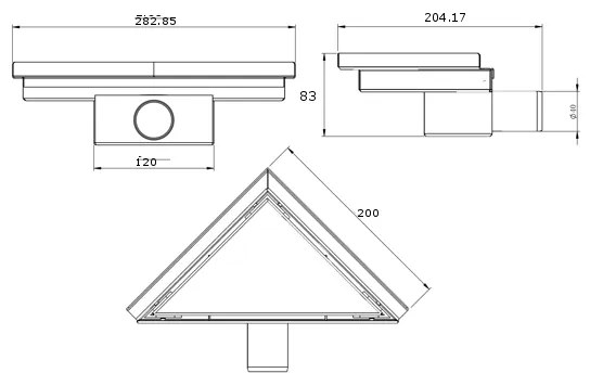 Mexen Flat, rohový sprchový žlab 20 x 20 cm, zlatá, 1510320