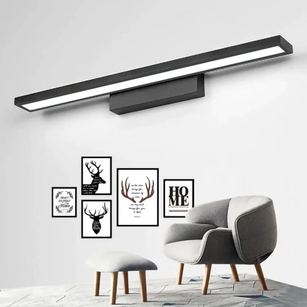 Toolight - LED nástěnná lampa nad zrcadlo 40cm 7W, 560lm, APP839-1W, černá, OSW-06664