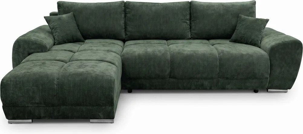 Rohová rozkládací sedací souprava do L ELLINI, 290 cm, s úložným prostorem Barva látky Vibe: Černá (Vibe 99)