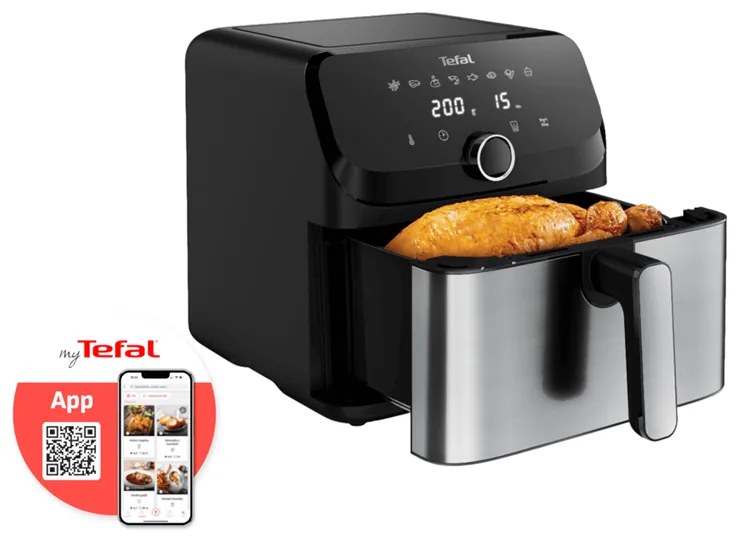 Horkovzdušná fritéza Tefal Easy Fry Mega EY855D10 Nerezová/Černá
