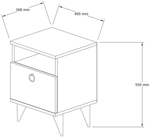 Noční stolek BARLO 50x40 cm hnědá