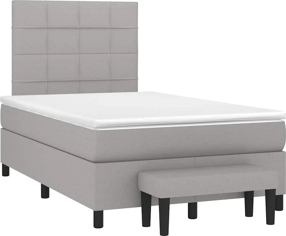Box spring postel s matrací světle šedá 120x190 cm textil 3270355