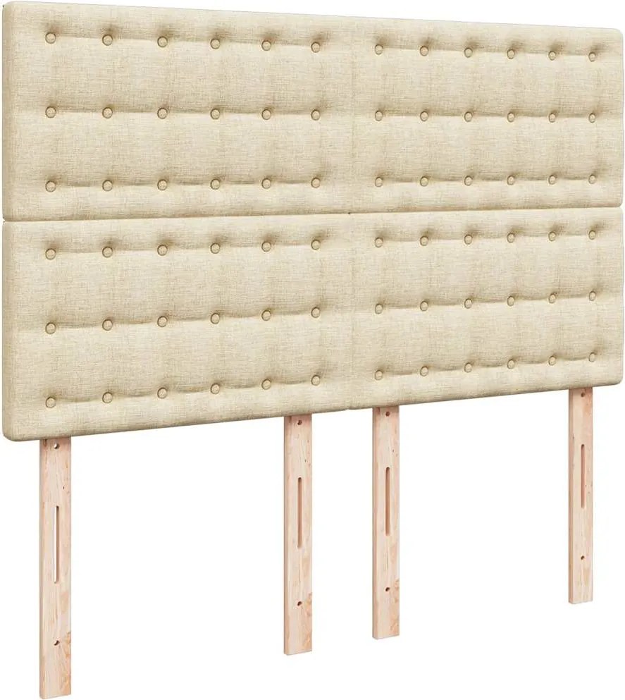 Box spring postel s matrací krémová 140x190 cm textil 3291294