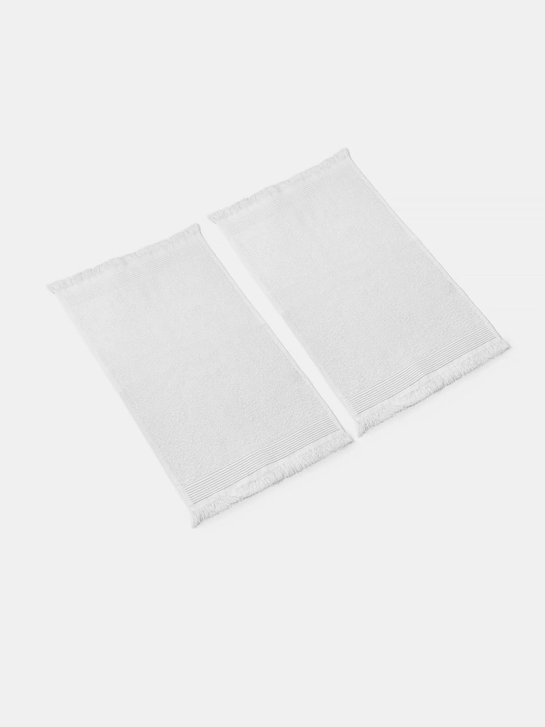 Sinsay - Sada bavlněných ručníků s třásněmi 2 pack - bílá