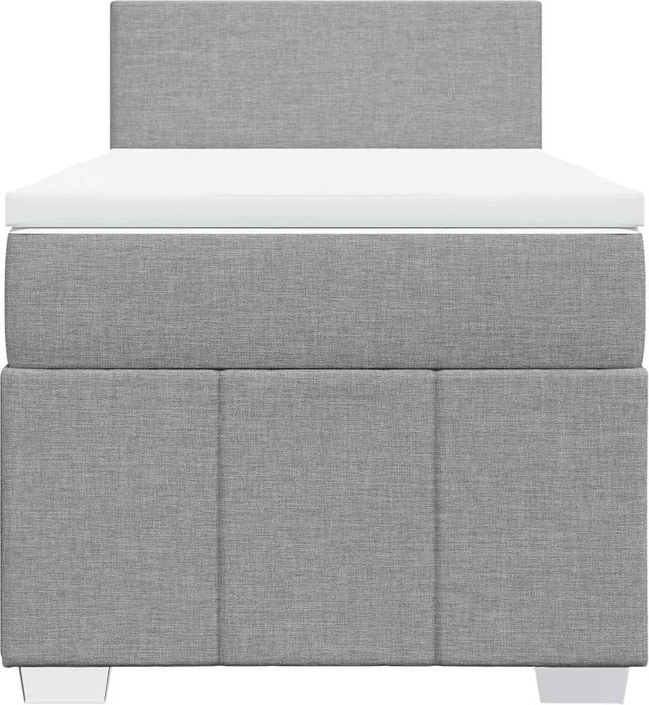 Box spring postel s matrací světle šedá 80 x 200 cm textil 3286888