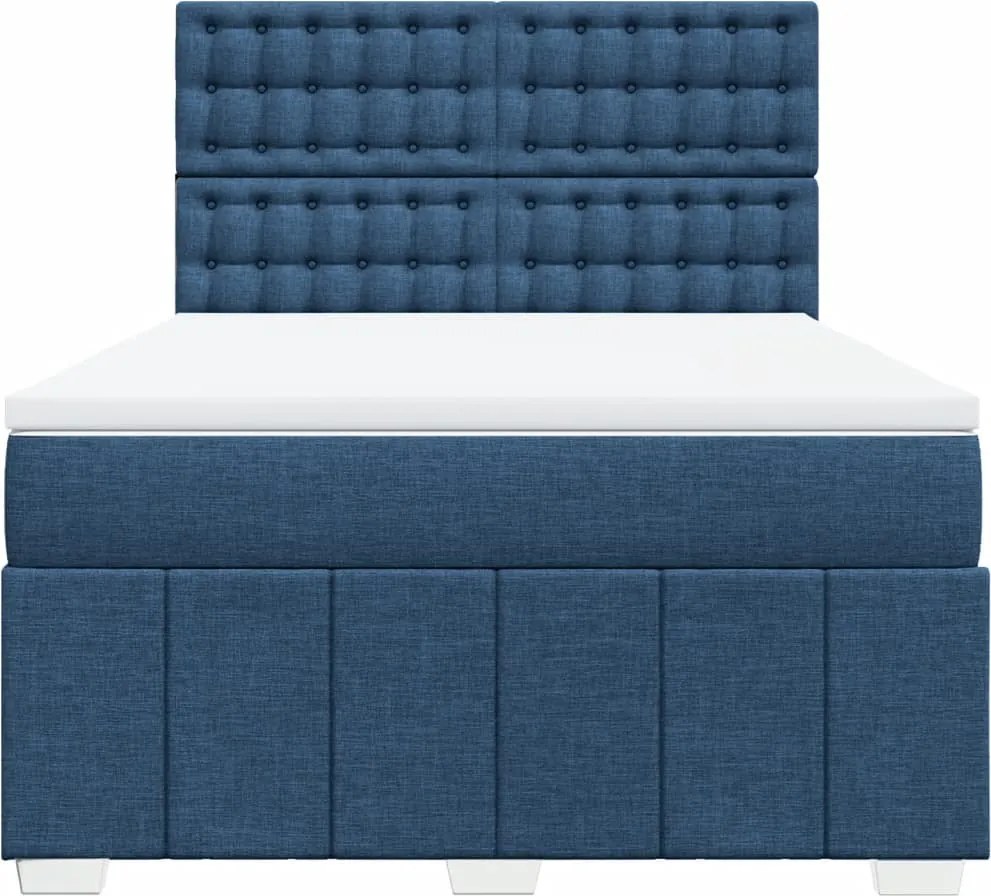 Box spring postel s matrací modrá 140x200 cm textil 3291711