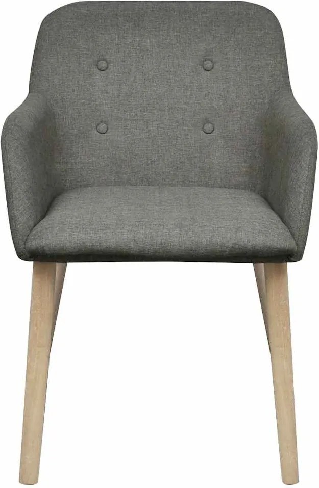 Jídelní židle 2 ks světle šedé textil a masivní dubové dřevo 241156