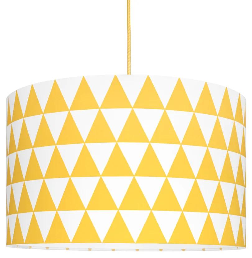 Textilní závěsná lampa Triangle - žlutá