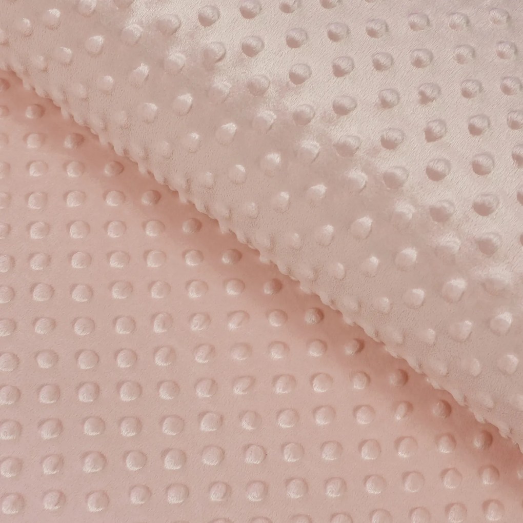 Dětská látka Minky 3D puntíky MKP-024 Tmavě béžová - šířka 150 cm