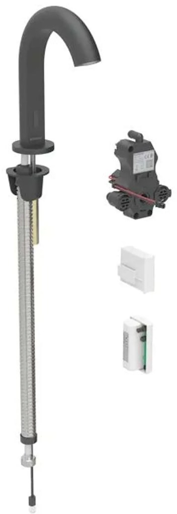 Geberit Piave - Elektronický umyvadlový ventil, pro studenou vodu, napájení z generátoru, easy to clean, matná černá 116.185.14.1