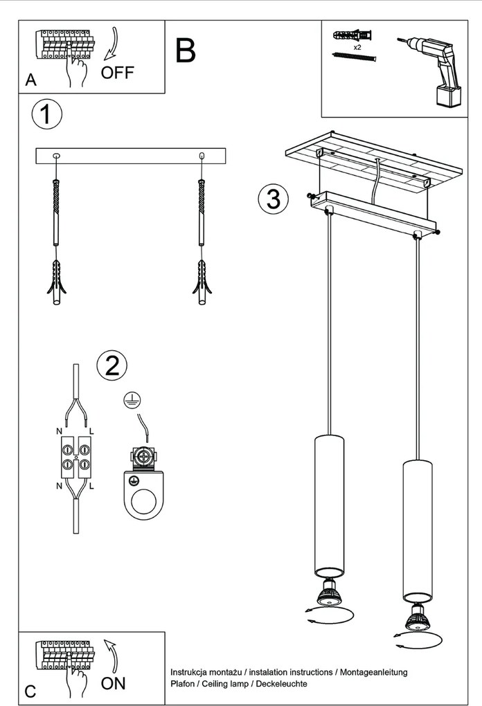 Sollux Lighting Závěsné svítidlo LAGOS 2 béžové