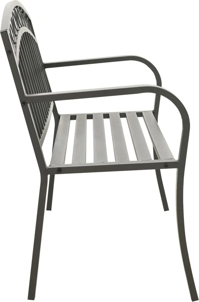 Zahradní lavice šedá 120 cm ocel 319586