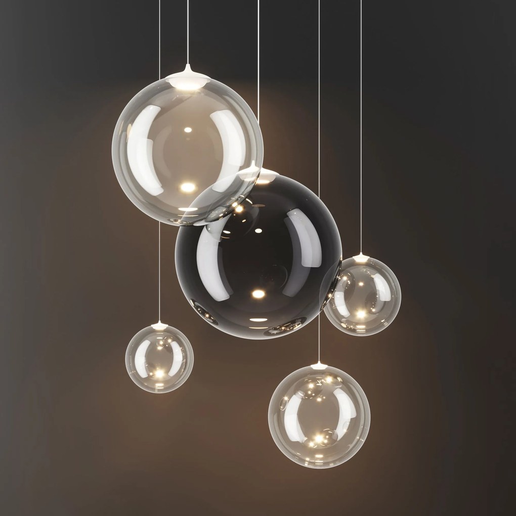 Lodes 17115 0027 Random Solo 28, závěs z čirého foukaného skla, 1x3W LED 2700K, prům.28cm