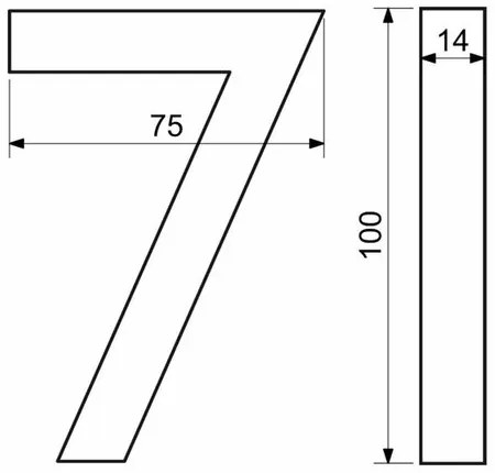 Hliníkové číslo 7 v „3D“ provedení se strukturovaným povrchem RICHTER RN.100LV.7.AL.AM.3D