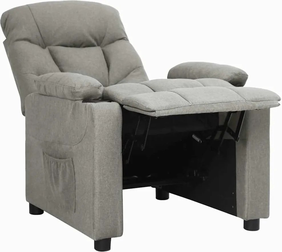 Polohovací křeslo světle šedé textil 339082